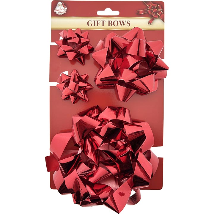 GIFT BOW 4PC 3SIZES RED – UMGLA